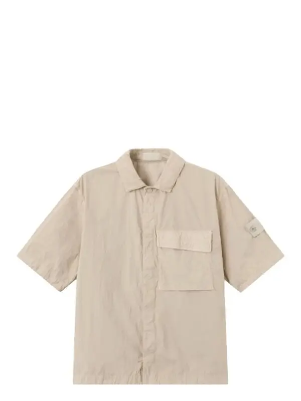 Stone Island Comfort-fit Short-sleeve Shirt With Chest Pocket - Light Brown