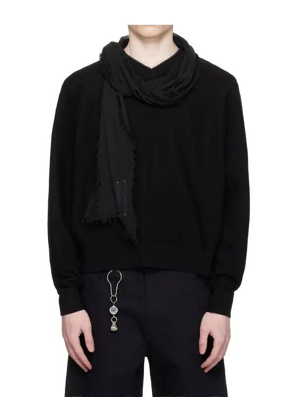 COOR V-neck Layered Sweater - Black