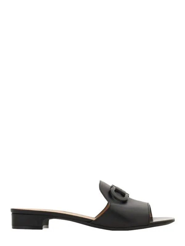 FERRAGAMO Gancini Ornament Slides - Black