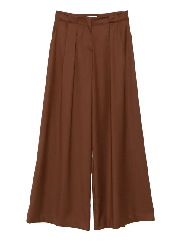 ERMANNO FIRENZE Pleated Wide-leg Trousers - Brown