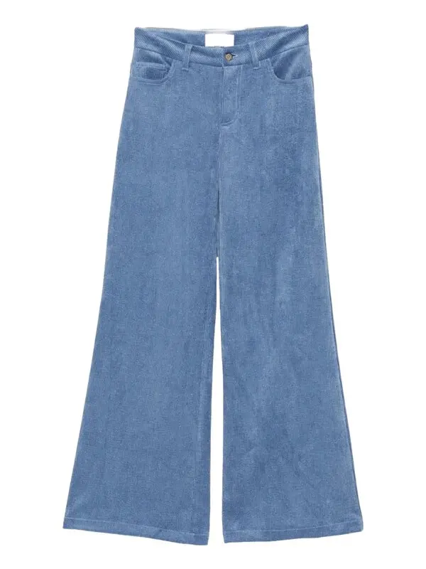 ERMANNO FIRENZE Corduroy Effect Wide-leg Trousers - Blue