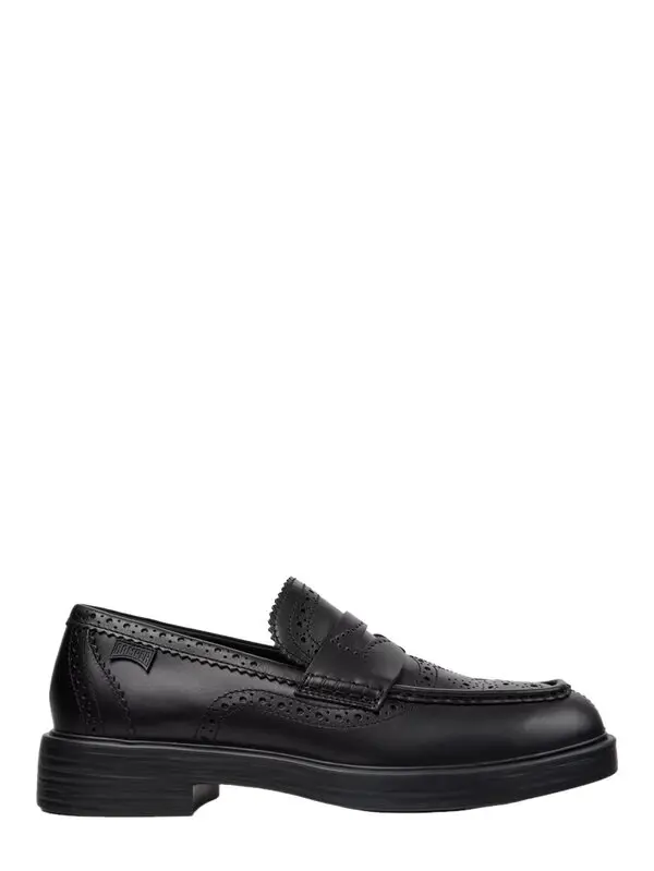 Camper Leather Brogue Loafers - Black