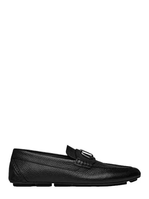 Valentino Garavani Logo Detail Loafers - Black