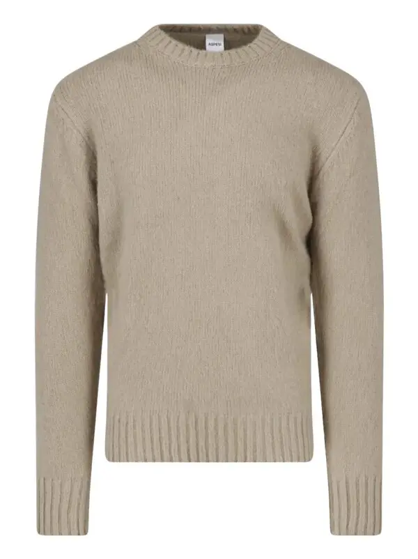 Aspesi Crew Neck Knit Sweater - Nude