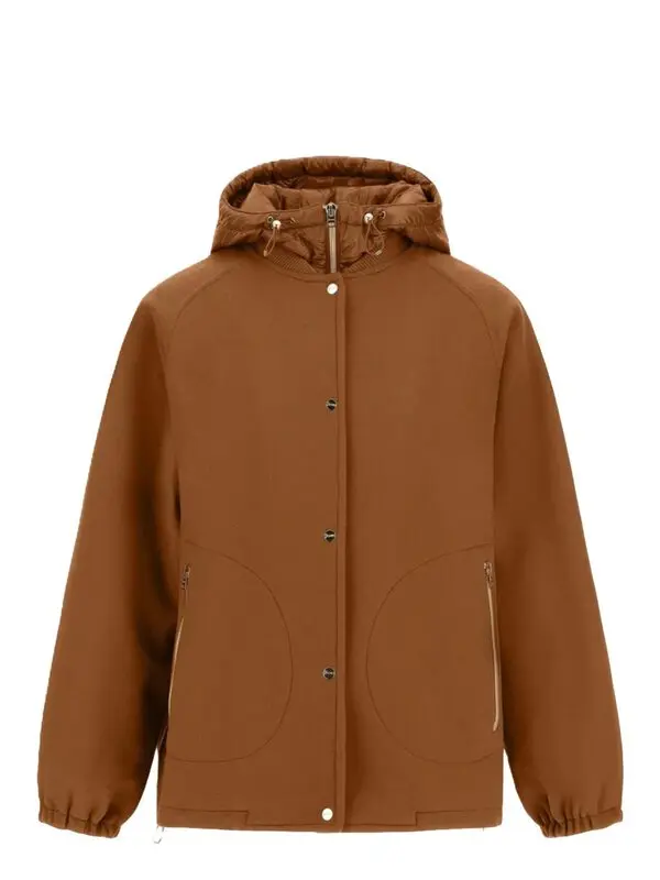 Herno Zip-up Hooded Padded Jacket - Brown