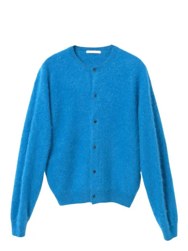 Auralee Long-sleeve Open-front Alpaca Wool Cardigan - Blue