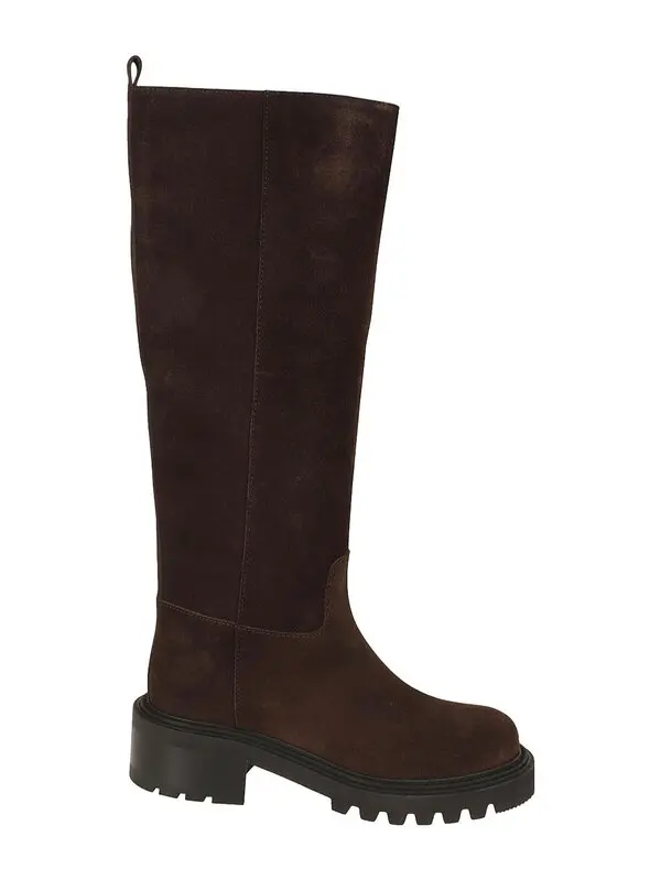 VIA ROMA 15 Tall Lug-sole Boots - Brown