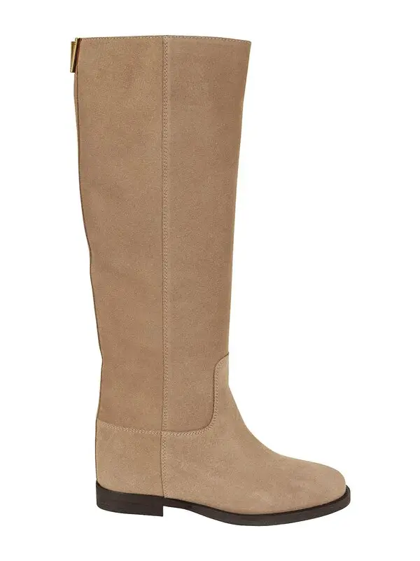 VIA ROMA 15 Knee-high Flat Boots - Beige