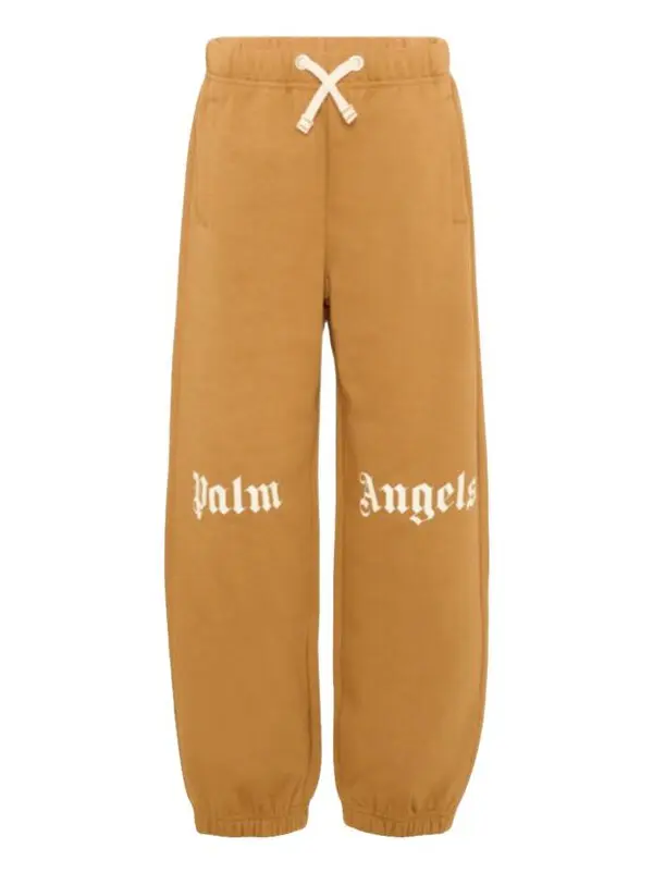 Palm Angels Logo-print Fleece Track Pants - Beige