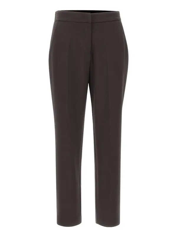 KAOS Straight-leg Trousers With Elastic Waistband - Brown