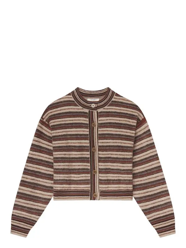FRAME The Femme Cardigen - Sable Multi Stripe