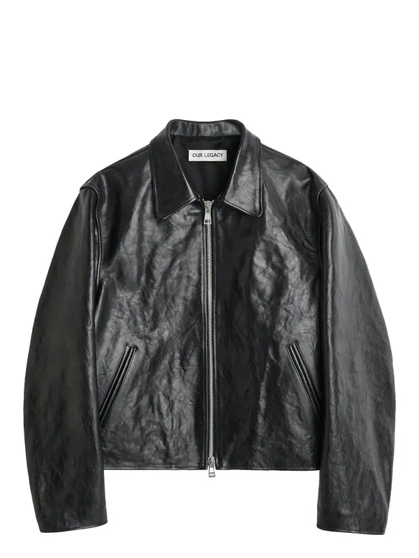 Our Legacy Giacca Mini In Pelle - Black
