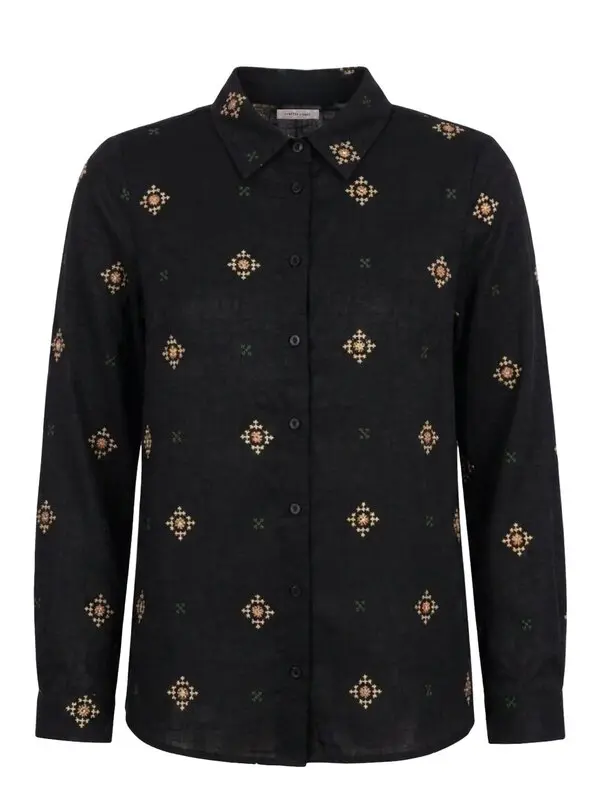 TRAFFIC PEOPLE Embroidered Shirt - Black