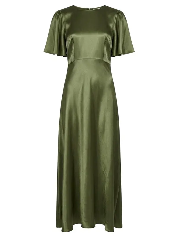TRAFFIC PEOPLE Olive Short Sleeve Maxi Dress - Green