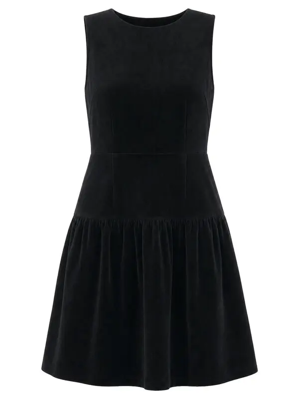 TRAFFIC PEOPLE Corrie's Bravado Cord Velvet Mini Dress - Black