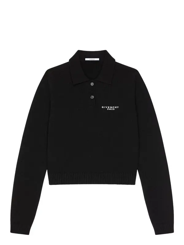 Givenchy Cropped Polo Shirt - Black