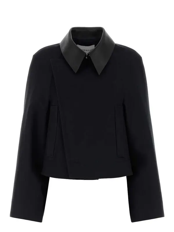 Givenchy Black Jacket With Contrasting Collar - Navy