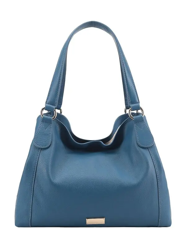 Paul Costelloe Sophie Leather Shoulder Bag - Blue