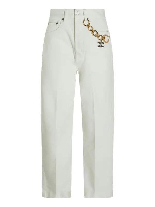 Celine Chain Detail Jeans - White