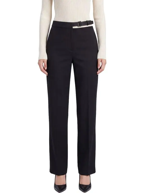 SEMICOUTURE High-waisted Skinny Trousers In Wool Blend With Cut-out Details - Black