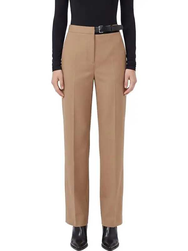 SEMICOUTURE Wool Blend Trousers With Cut-out Details - Brown