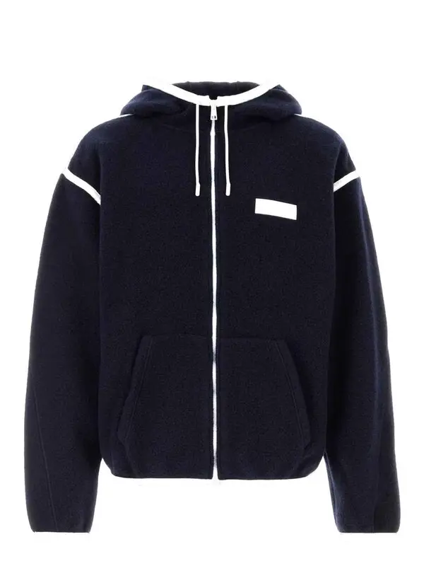 Givenchy Zip-up Fleece Jacket With Contrasting Trim - Navy