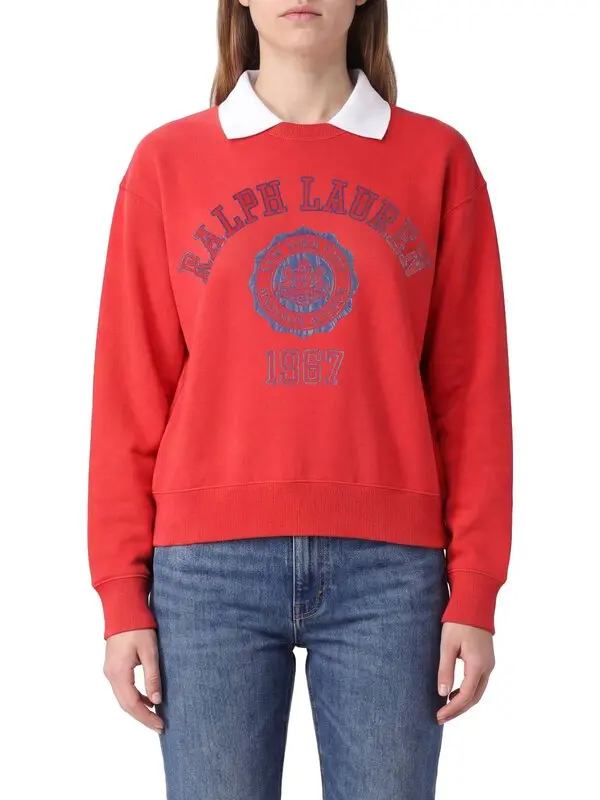 Polo Ralph Lauren Sweatshirt With Contrast Collar - Red
