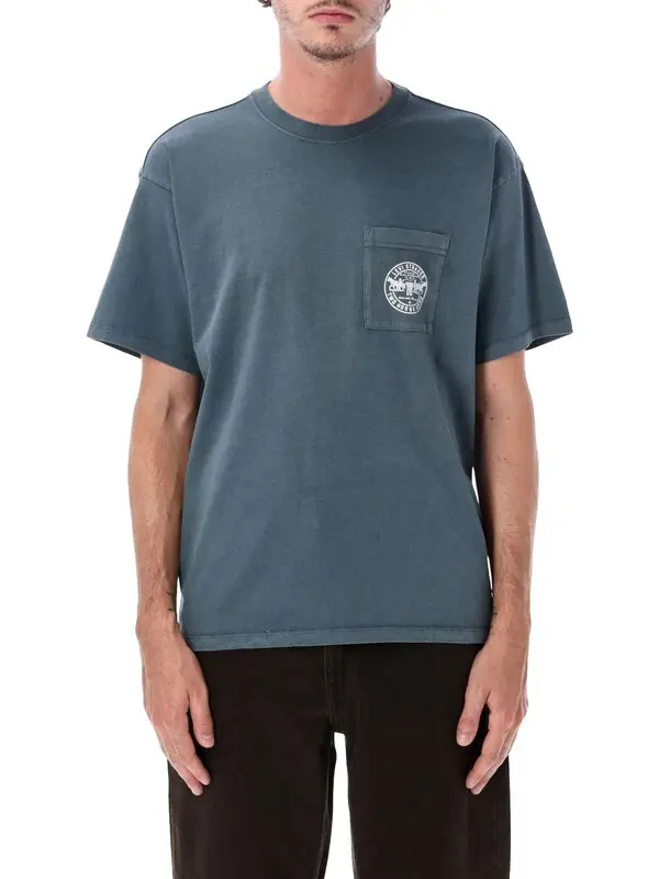 LEVI'S Cotton T-shirt With Patch Pocket And Graphic Logo Print - Black