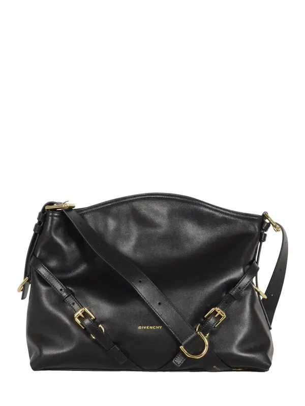 Givenchy Leather Shoulder Bag With Gold Tone Hardware - Black
