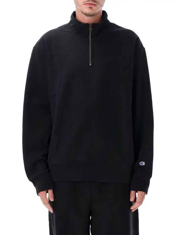 Champion Half-zip Stand Collar Sweatshirt - Black