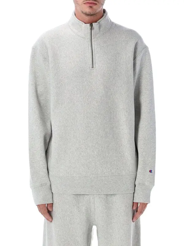 Champion Half-zip Stand Collar Sweatshirt - Grey