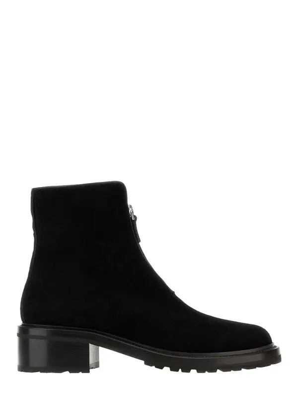 THE ROW Hike Suede Ankle Boots With Lug Sole - Black