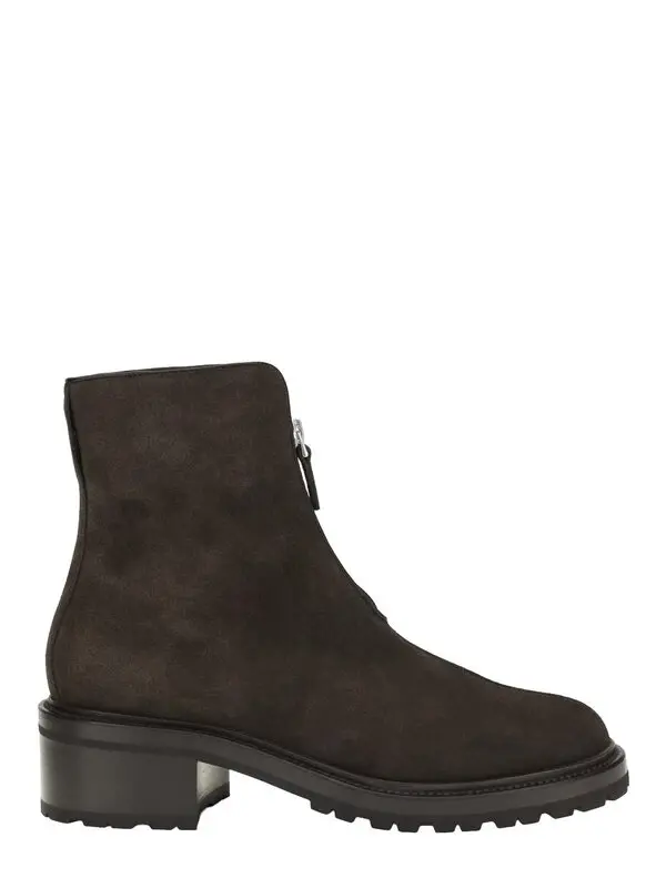 THE ROW Hike Suede Ankle Boots With Lug Sole - Brown