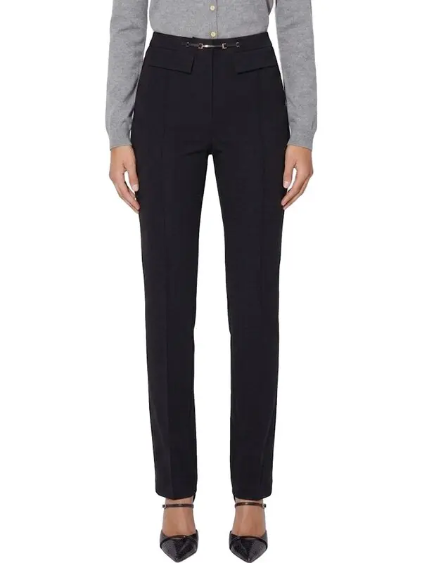 Elisabetta Franchi High-waisted Skinny Stretch-crêpe Trousers - Black