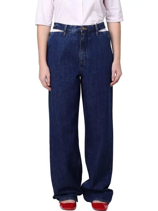 JIL SANDER Mid-rise Wide-leg Jeans With Cut-out Details - Denim