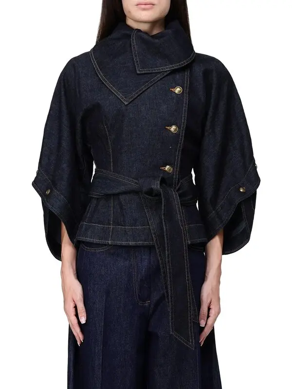 Zimmermann Valiant Cropped Denim Jacket - Blue