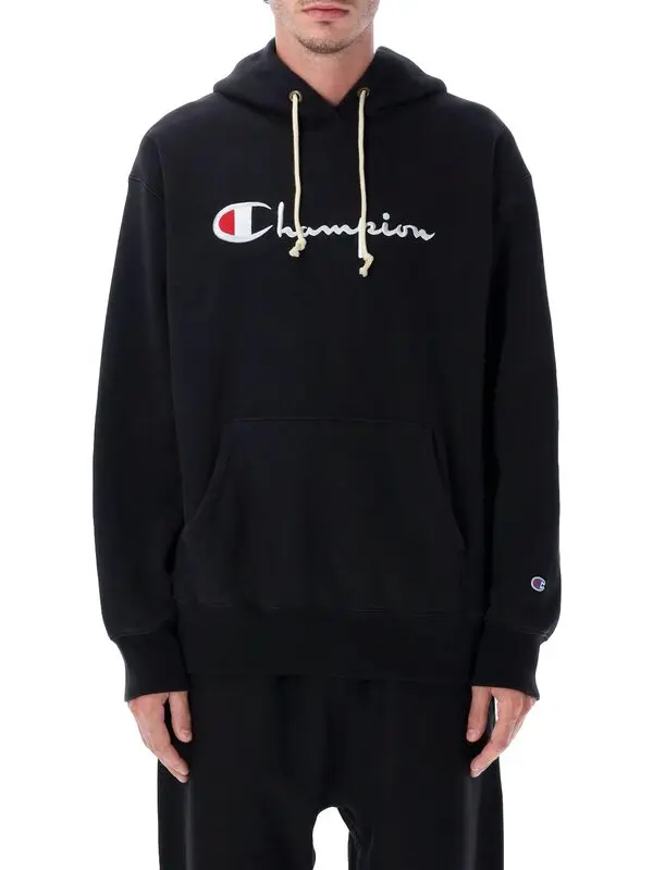 Champion Oversized Cotton Hoodie - Black