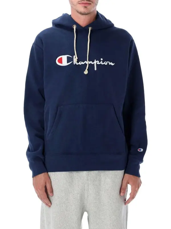 Champion Embroidered Logo Hoodie - Blue