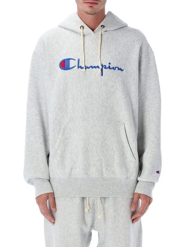 Champion Embroidered Logo Hoodie - Grey