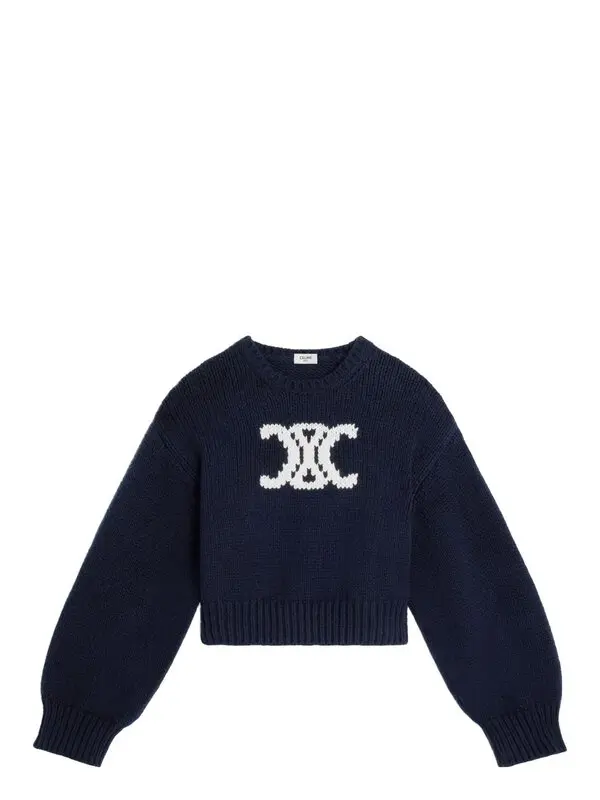 Celine Crew Neck Knit Sweater - Navy