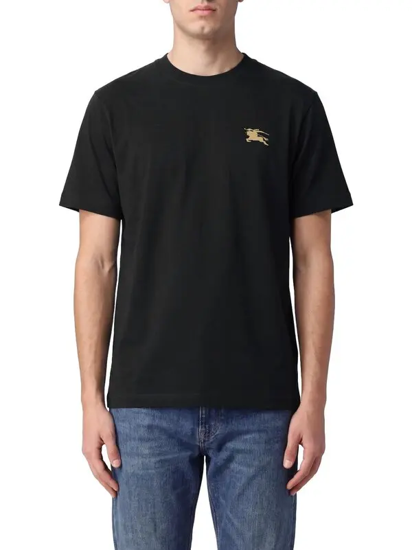 Burberry Equestrian Knight Design Cotton T-shirt - Black