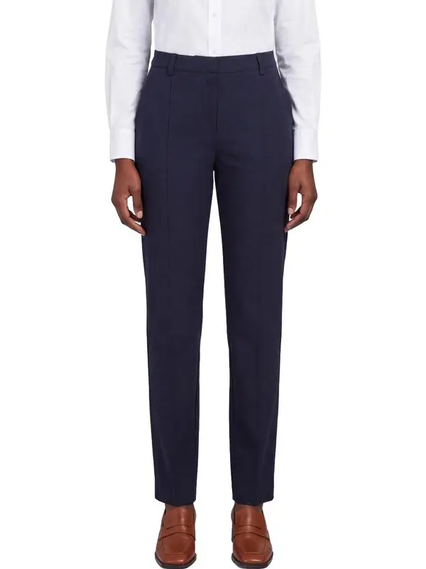 Pinko High-waisted Skinny Stretch Crêpe Trousers With Side Zip - Blue