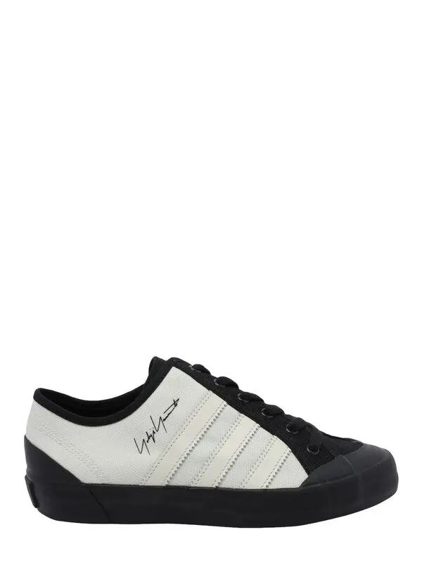 Y3 Canvas And Leather Sneakers - White