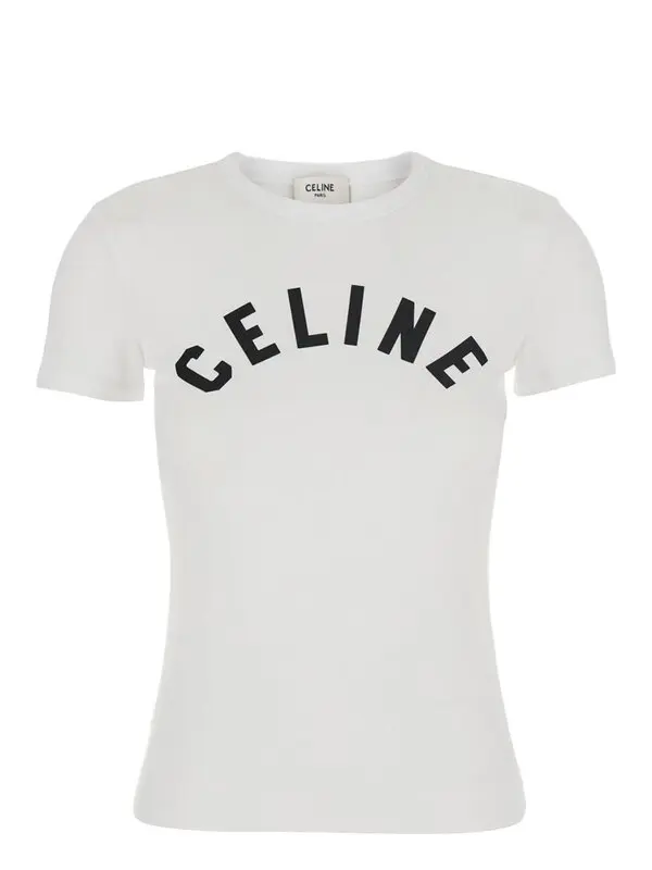 Celine T-shirt With Logo - White