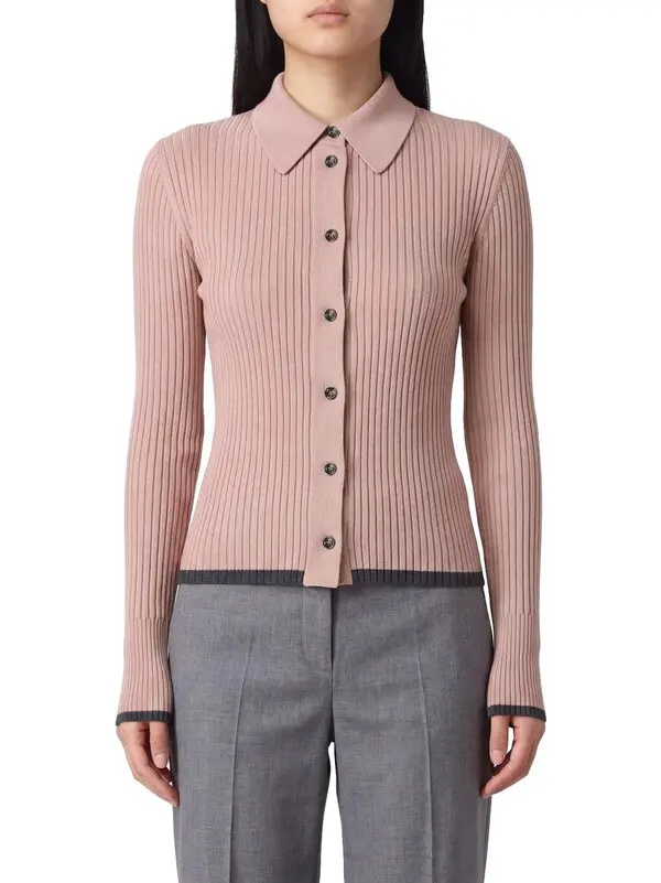 ROBERTO COLLINA Slim Fit Ribbed Merino Wool Polo Cardigan - Charcoal