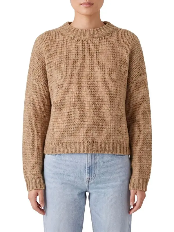 ROBERTO COLLINA Ribbed Crew Neck Sweater - Camel
