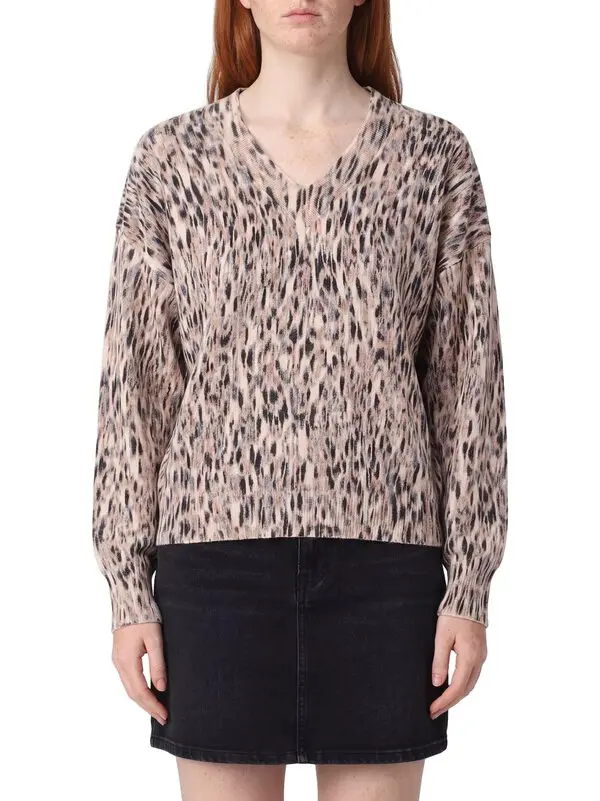 Liu Jo Paisley Print V-neck Wool Blend Jumper - Brown