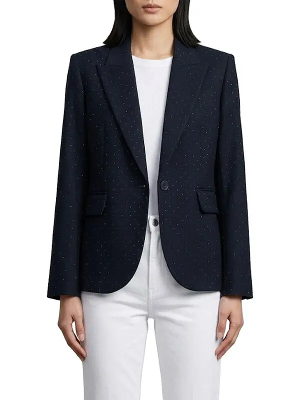 Zadig&Voltaire Single-breasted Blazer With Crystal Embellishments - Blue