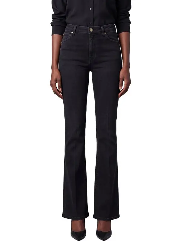 Pinko Mid-rise Flared Stretch Denim Jeans - Black