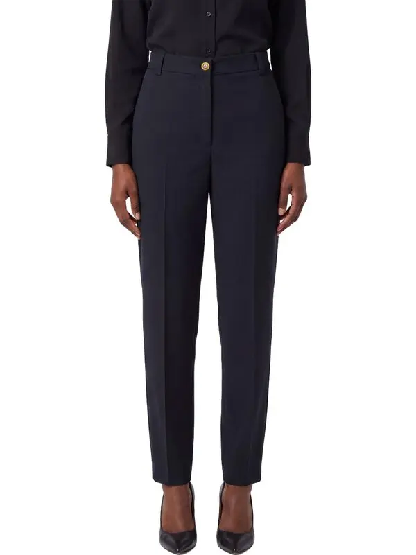 Pinko Slim Fit Skinny Wool Blend Mid-rise Trousers - Blue